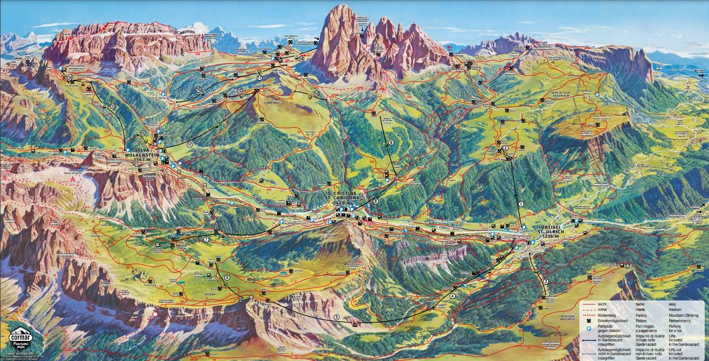 義大利。Dolomites多洛米蒂，Val Gardena地區交通攻略！用Gardena Card暢遊Val Gardena地區18條纜車路線 ...